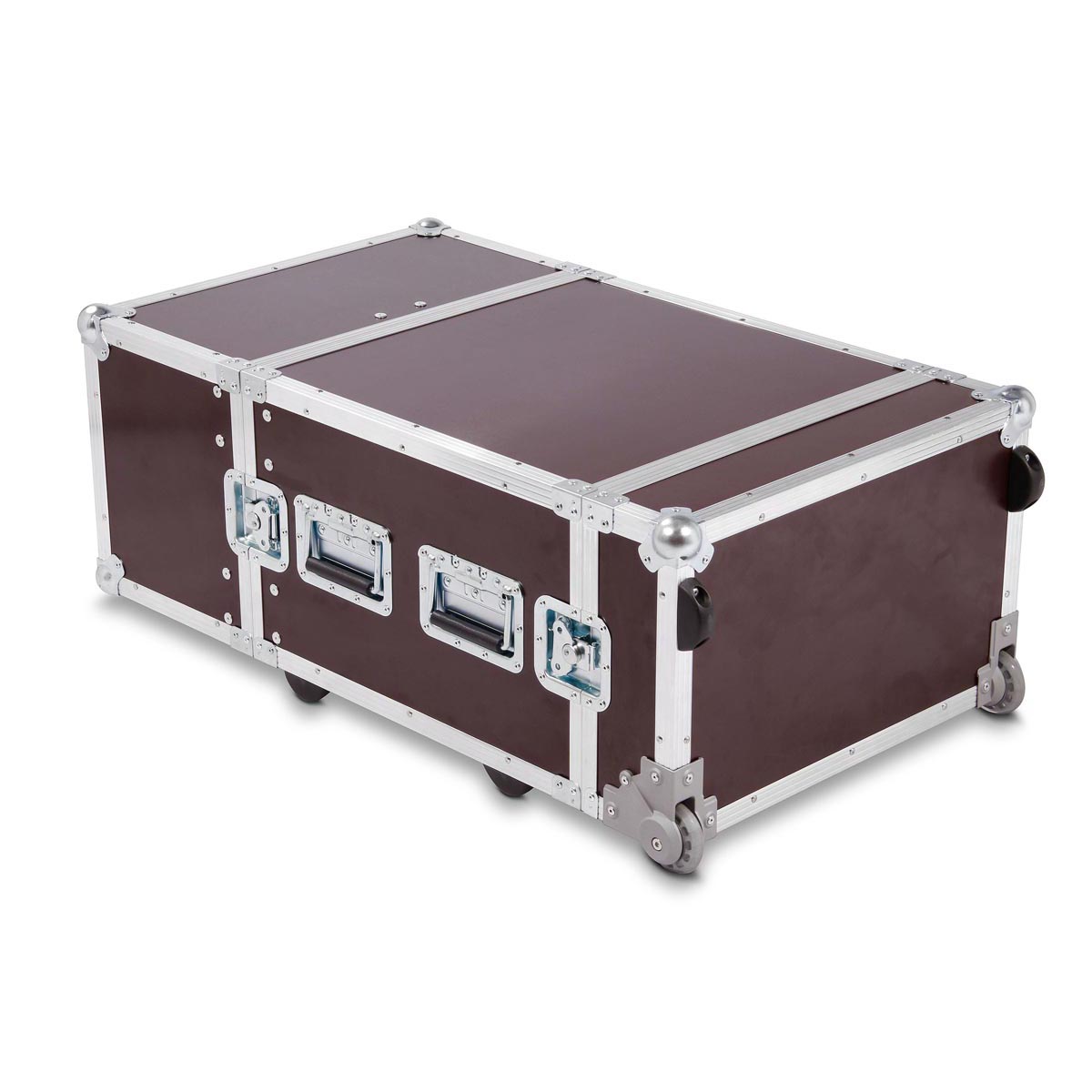 7HE Live Rack 50 mit Zubehörfach im Deckel und Eckeinbaurolle | Megacase